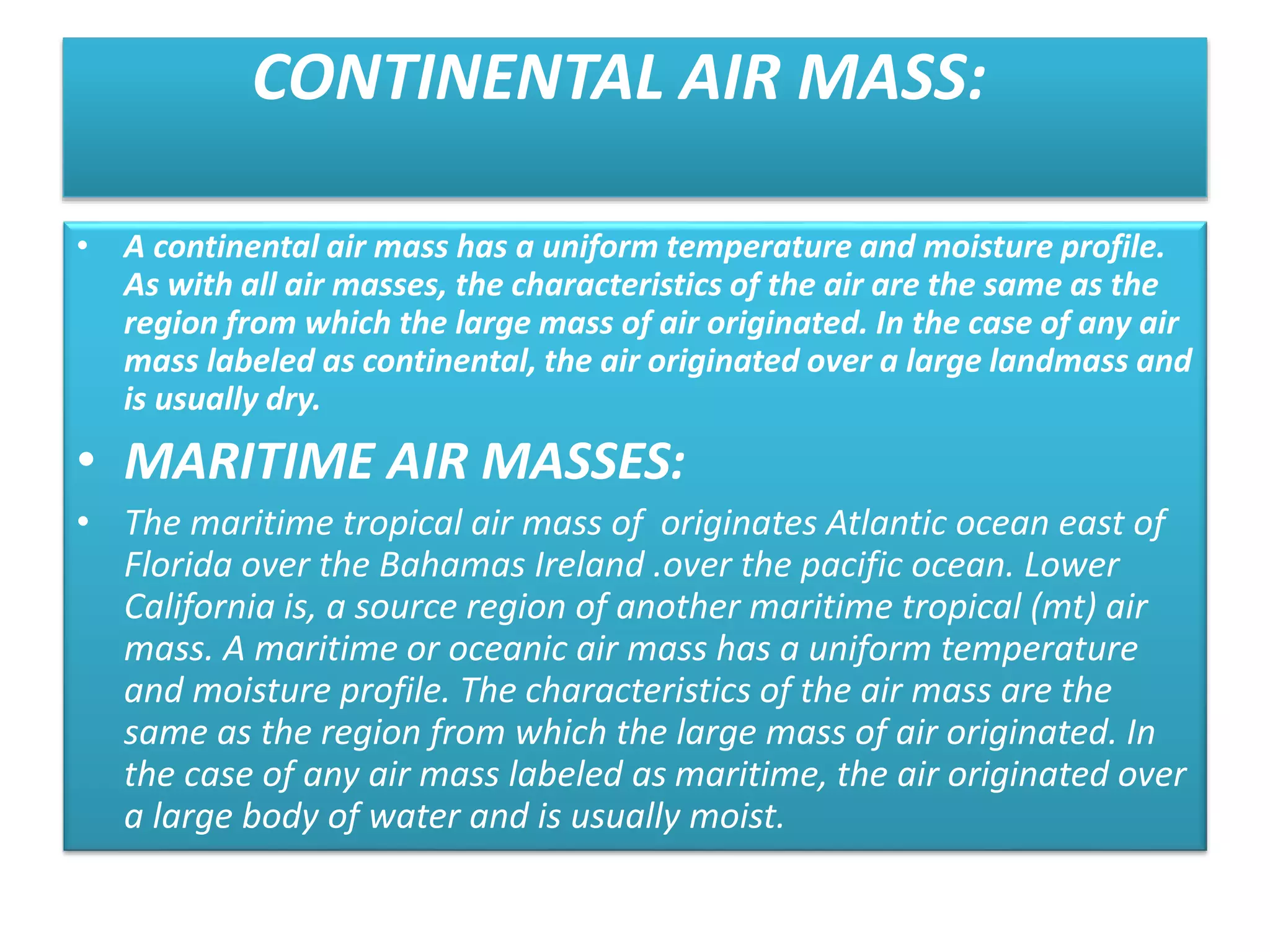 Air masses and its types | PPTX