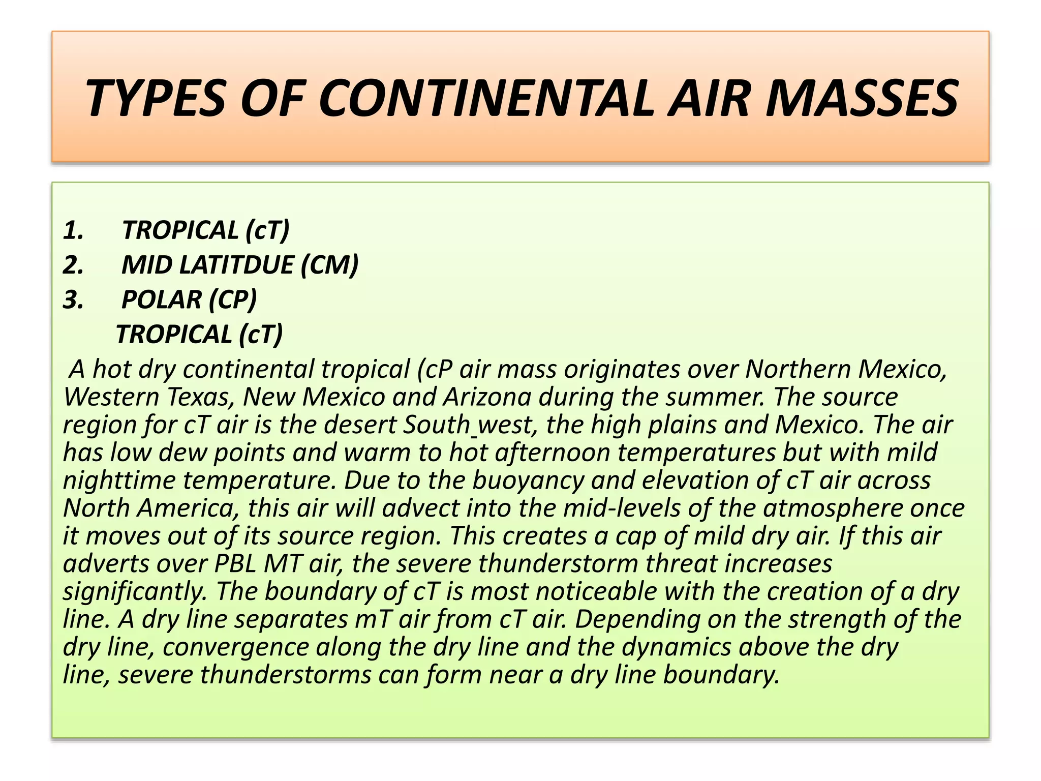 Air masses and its types | PPTX