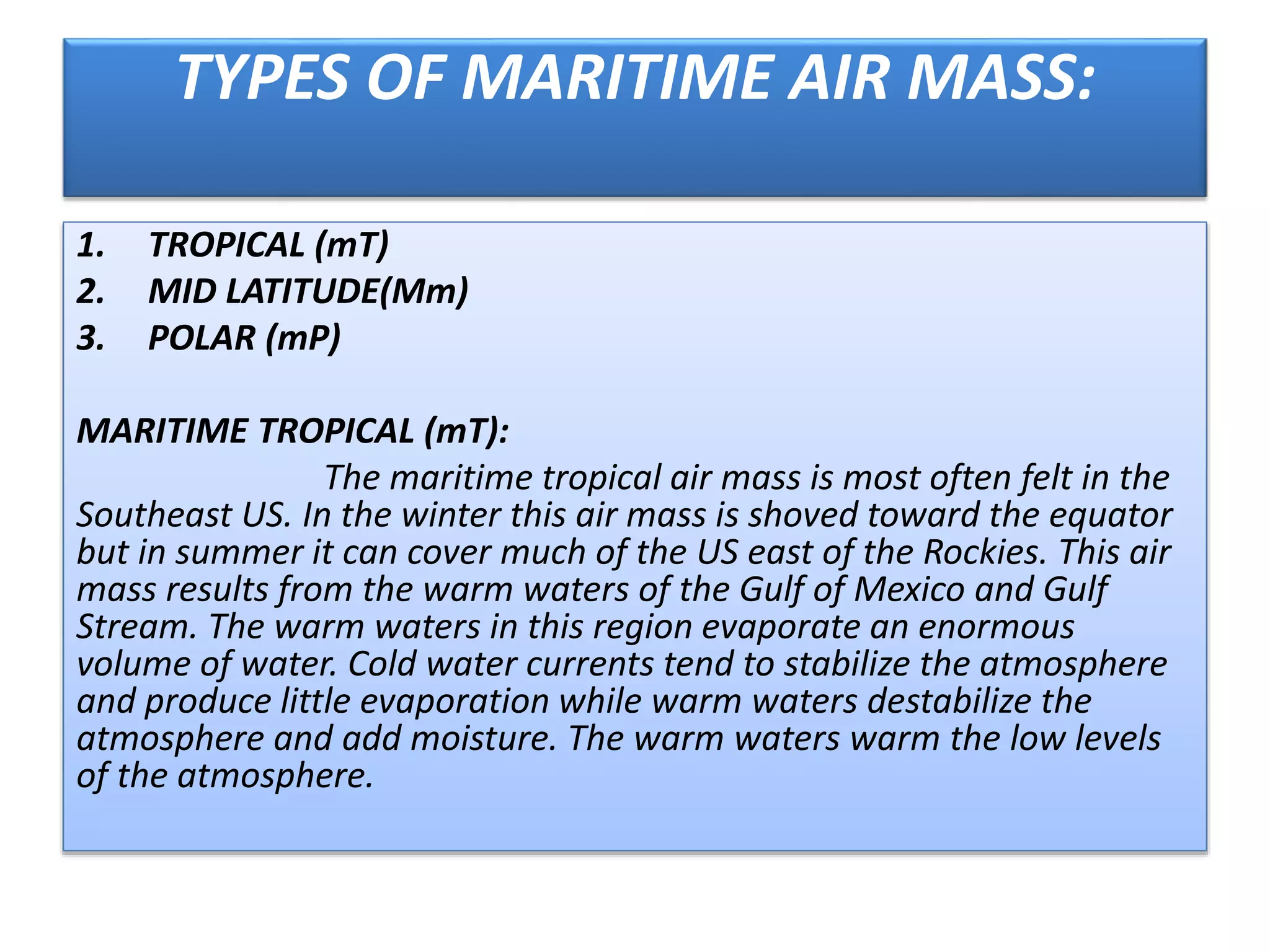 Air masses and its types | PPTX