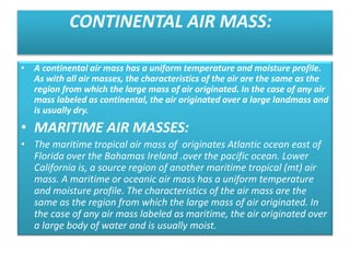 Air masses and its types | PPTX