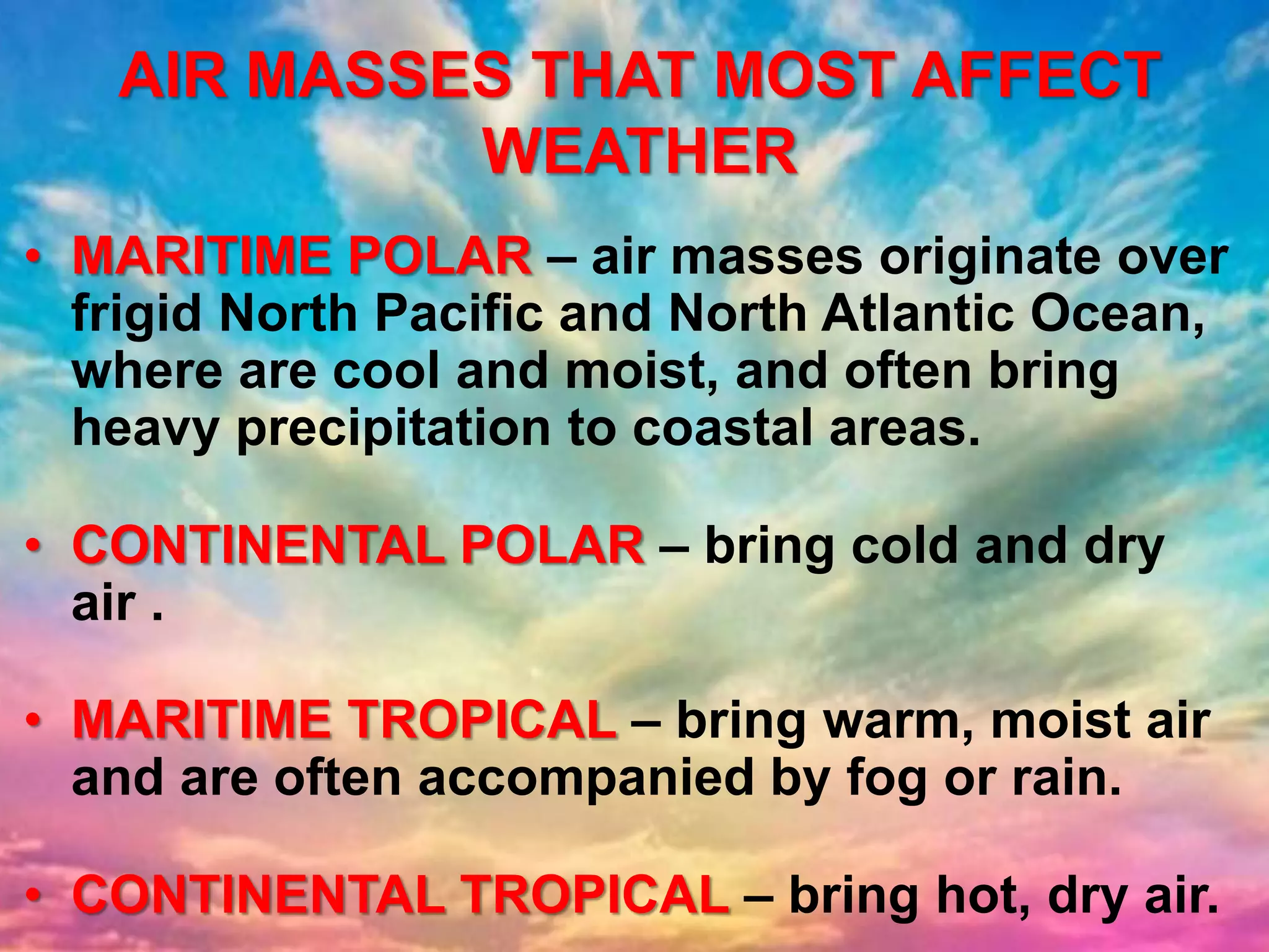 AIR MASSES AND FRONT | PPTX