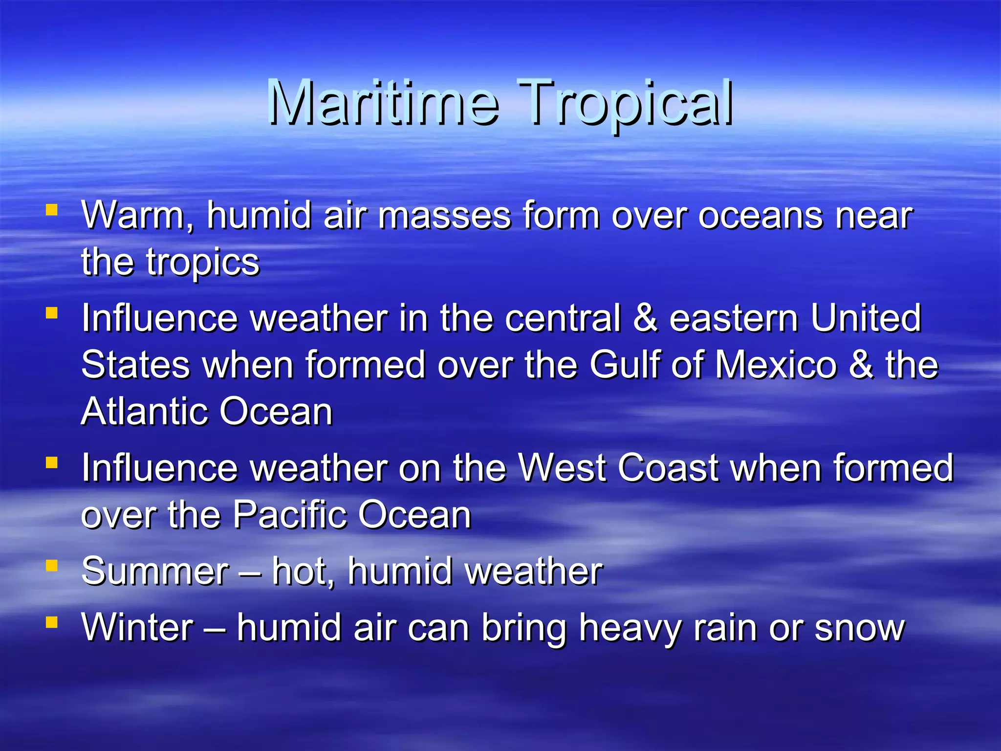 Air masses & fronts (science) | PPT