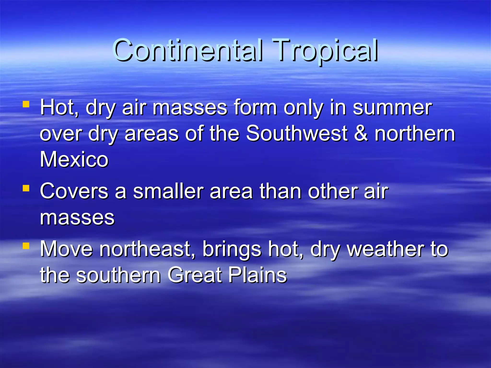 Air masses & fronts (science) | PPT