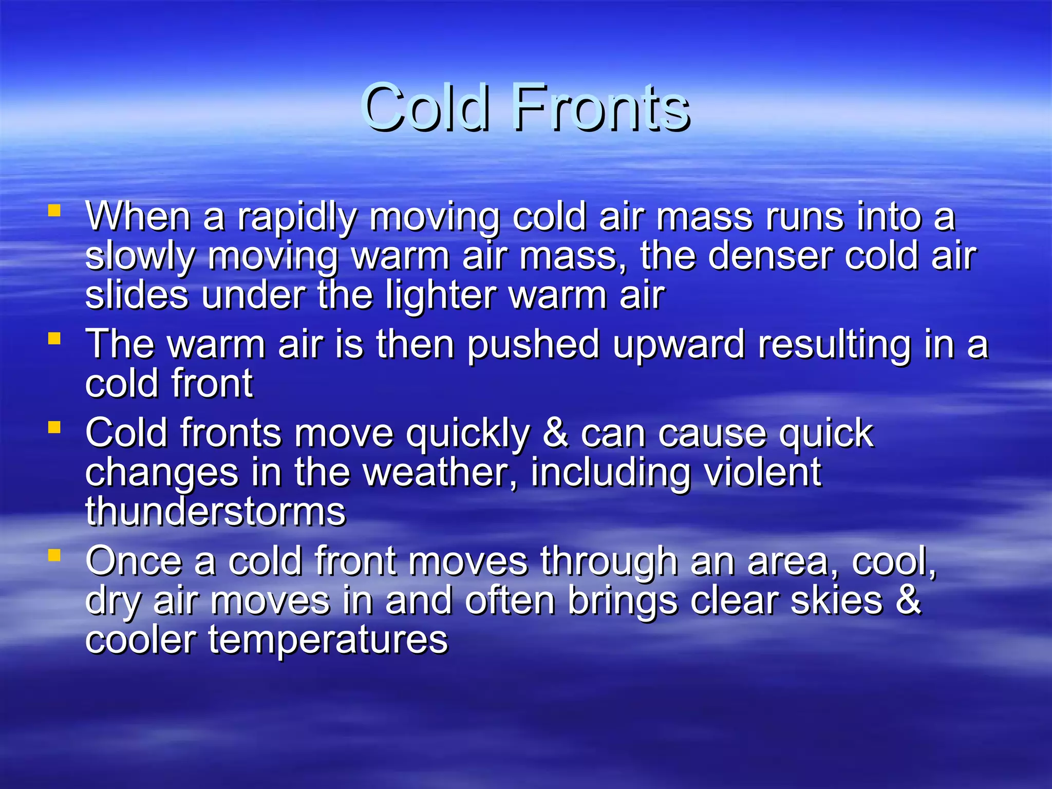 Air masses & fronts (science) | PPT