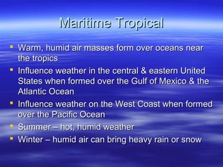 Air masses & fronts (science) | PPT