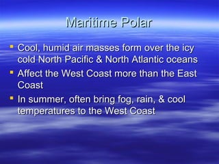 Air masses & fronts (science) | PPT