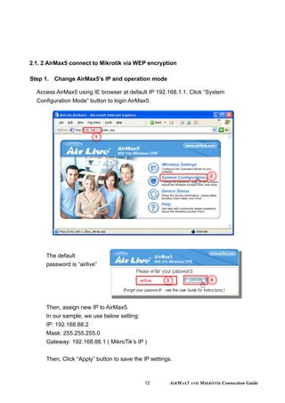 Air max5 and_mikrotik_router_board_connection_guide_revised | PDF ...