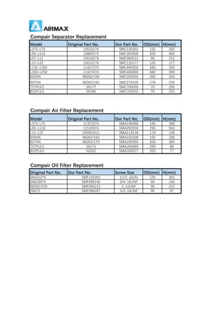 Airmax compressor filter parts products reference | PDF