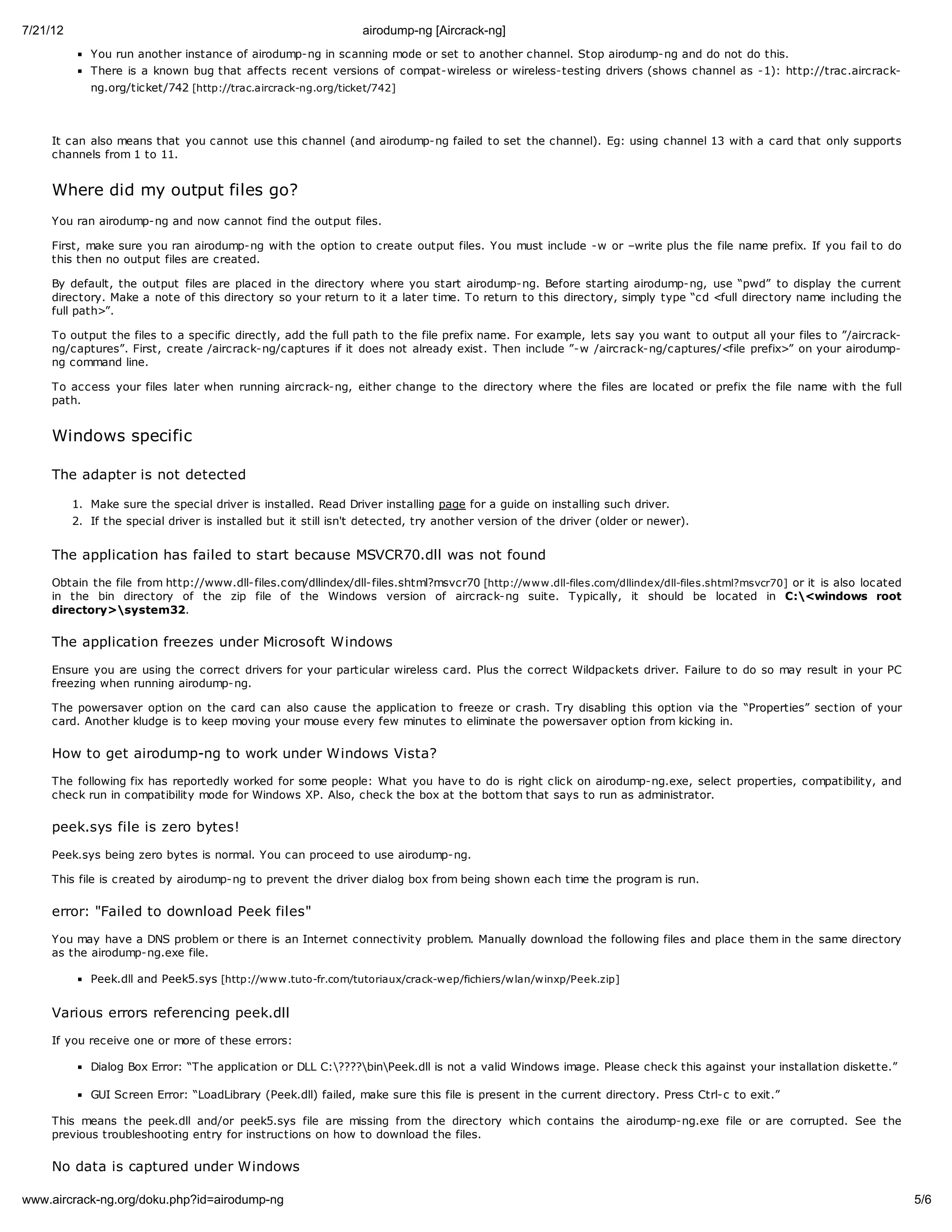 Airodump ng [aircrack-ng] | PDF