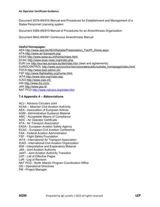 Air operator certificate guidance 2015 | PDF
