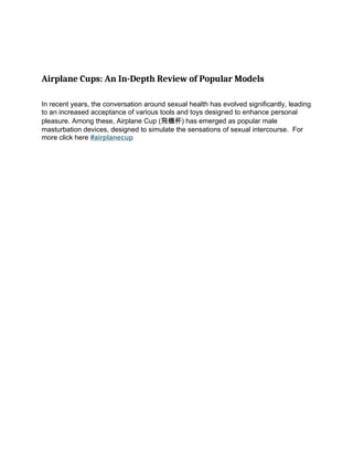Airplane Cups: An In-Depth Review of Popular Models | DOCX