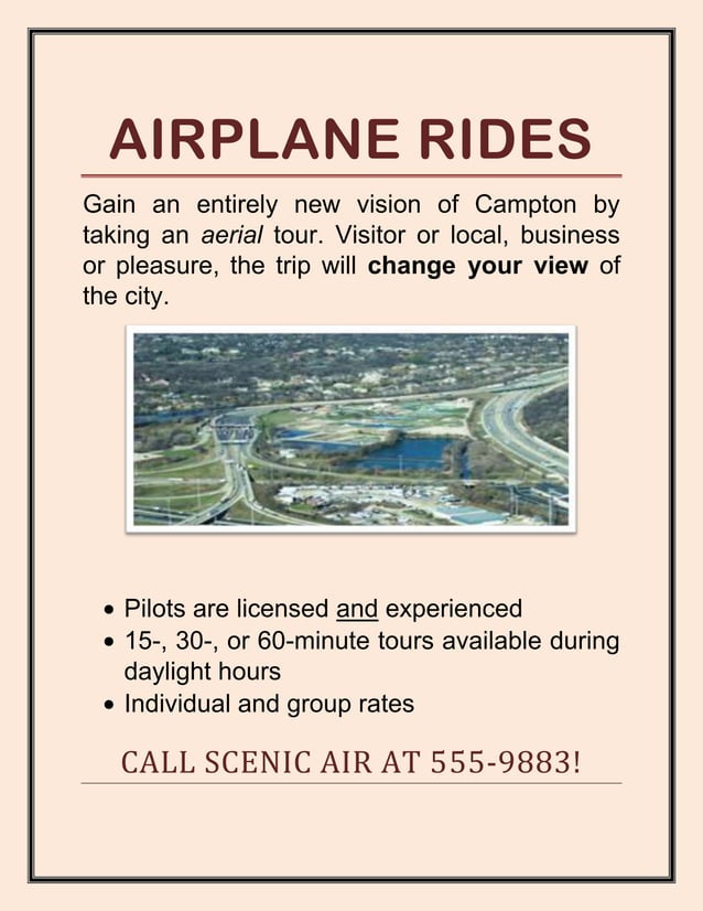 Airplane rides | PDF