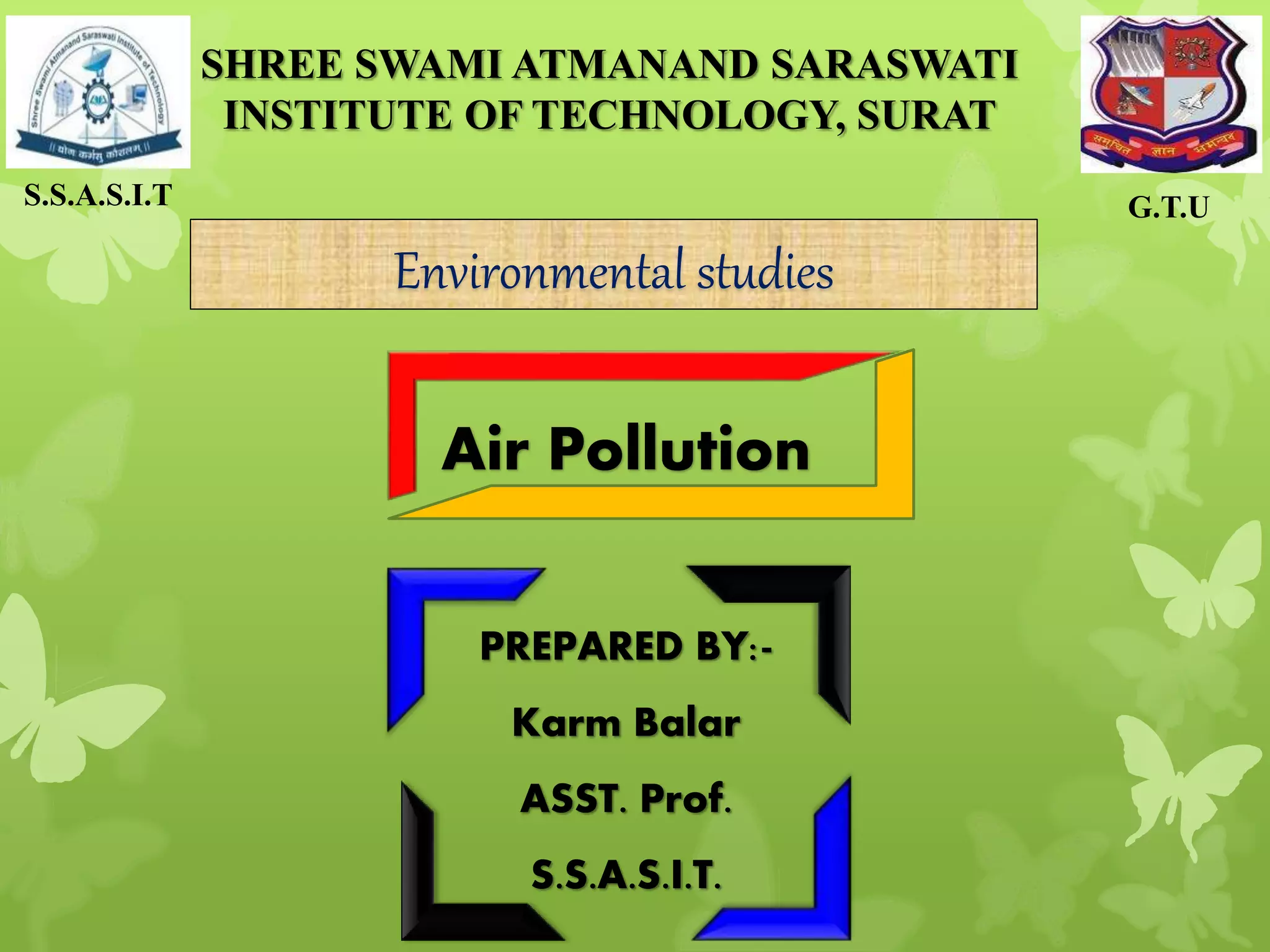 Air polluction for environmental studies | PPTX