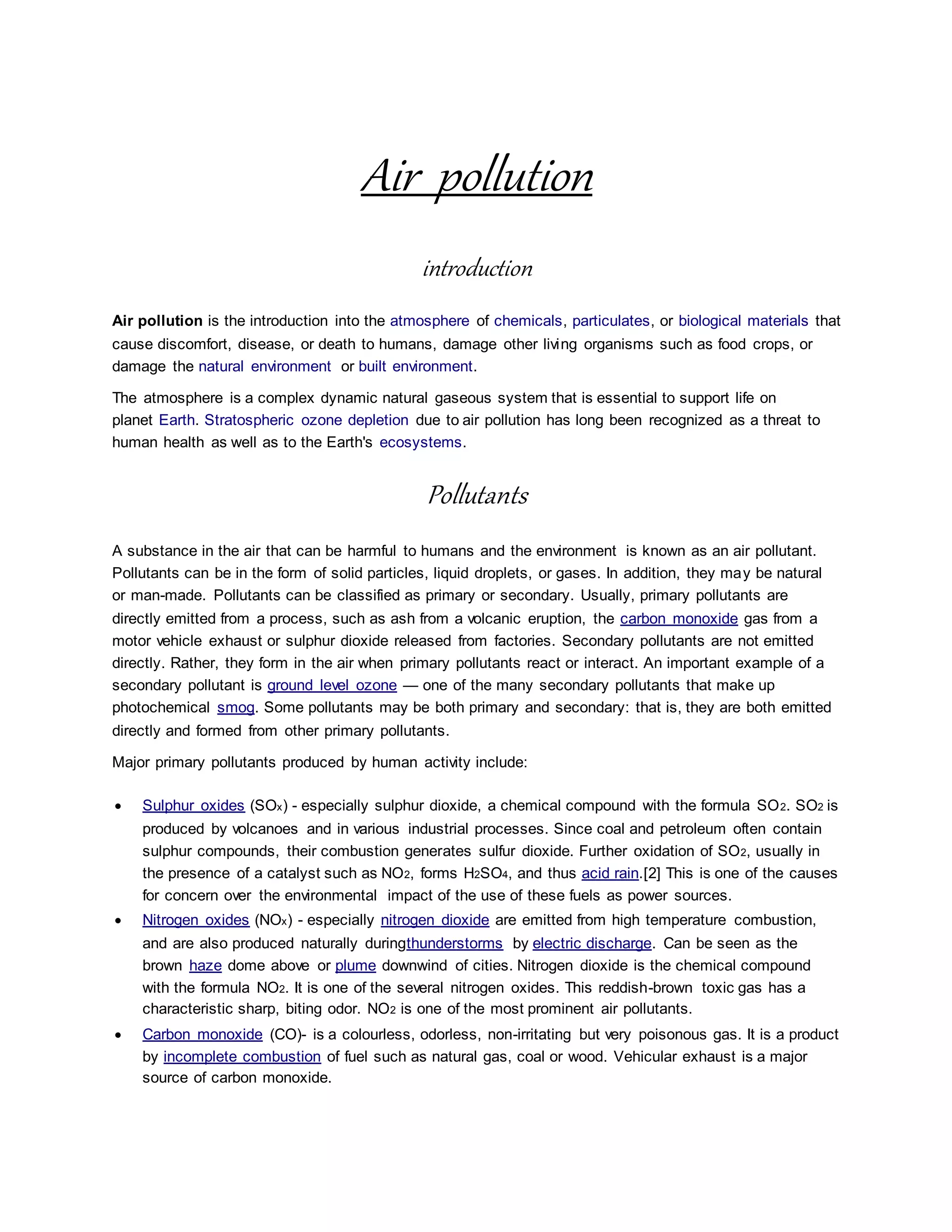 Air pollution | DOCX