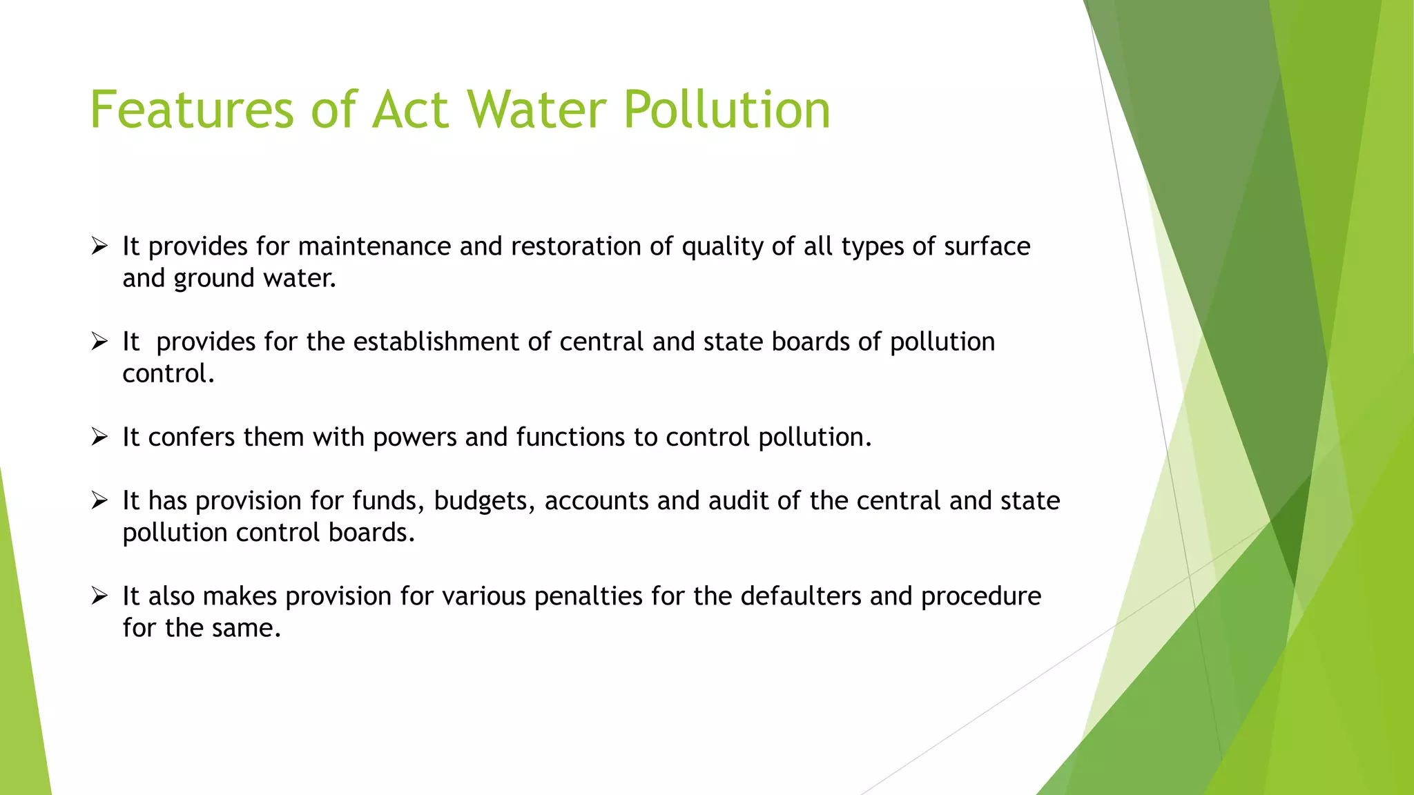 Air pollution & Water pollution control laws | PPTX