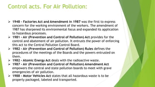 Air pollution & Water pollution control laws | PPTX