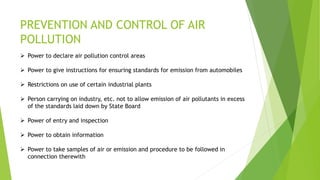 Air pollution & Water pollution control laws | PPTX