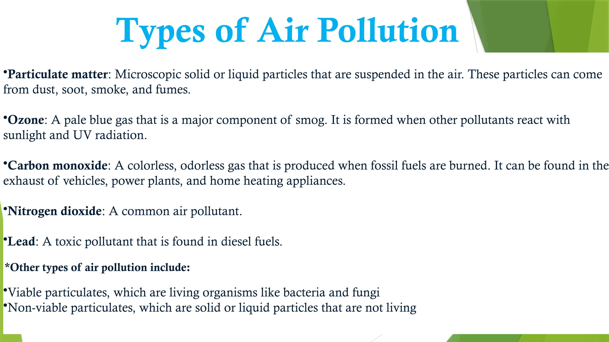 Air Pollution.pptx of air pollutants of portable | PPT