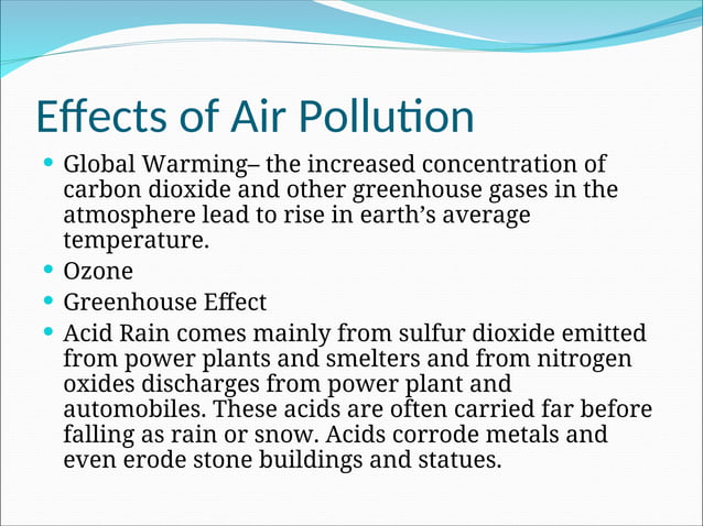 AIR POLLUTION. of community health nursing II | PPT
