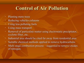 Prevention And Control Of Air Pollution