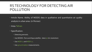 Air pollution Assessment (GIS,RS Approach) | PPTX