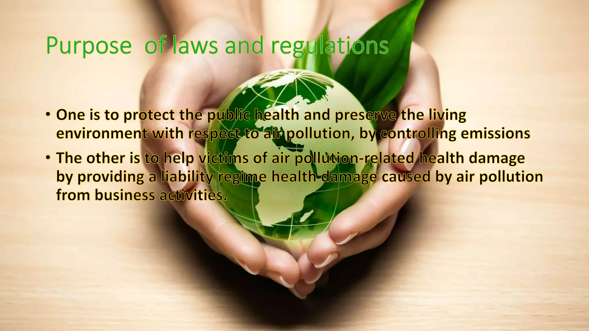 Air pollution control laws and regulations and Air Pollution Control ...