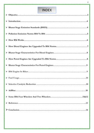 Air pollution control with BS6 Engine | PDF