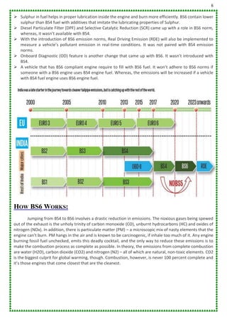 Air pollution control with BS6 Engine | PDF