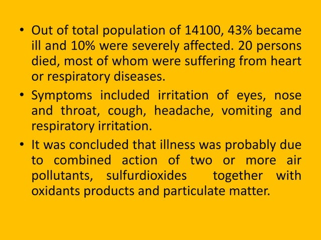 Air pollution episode | PPTX | Lung and Respiratory Health | Diseases ...