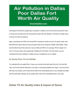Air pollution in dallas | PDF