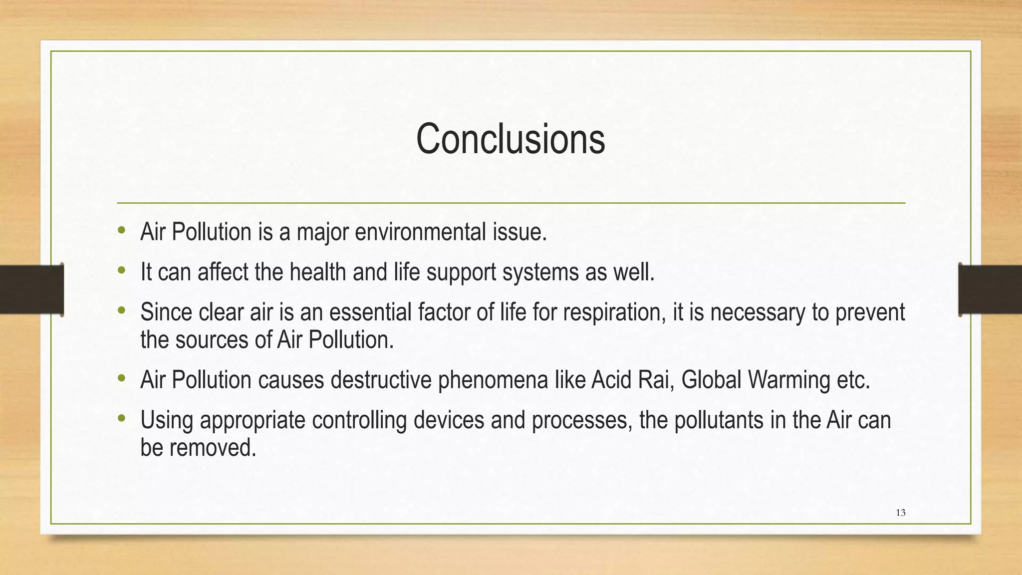 Air pollution in india | PPTX