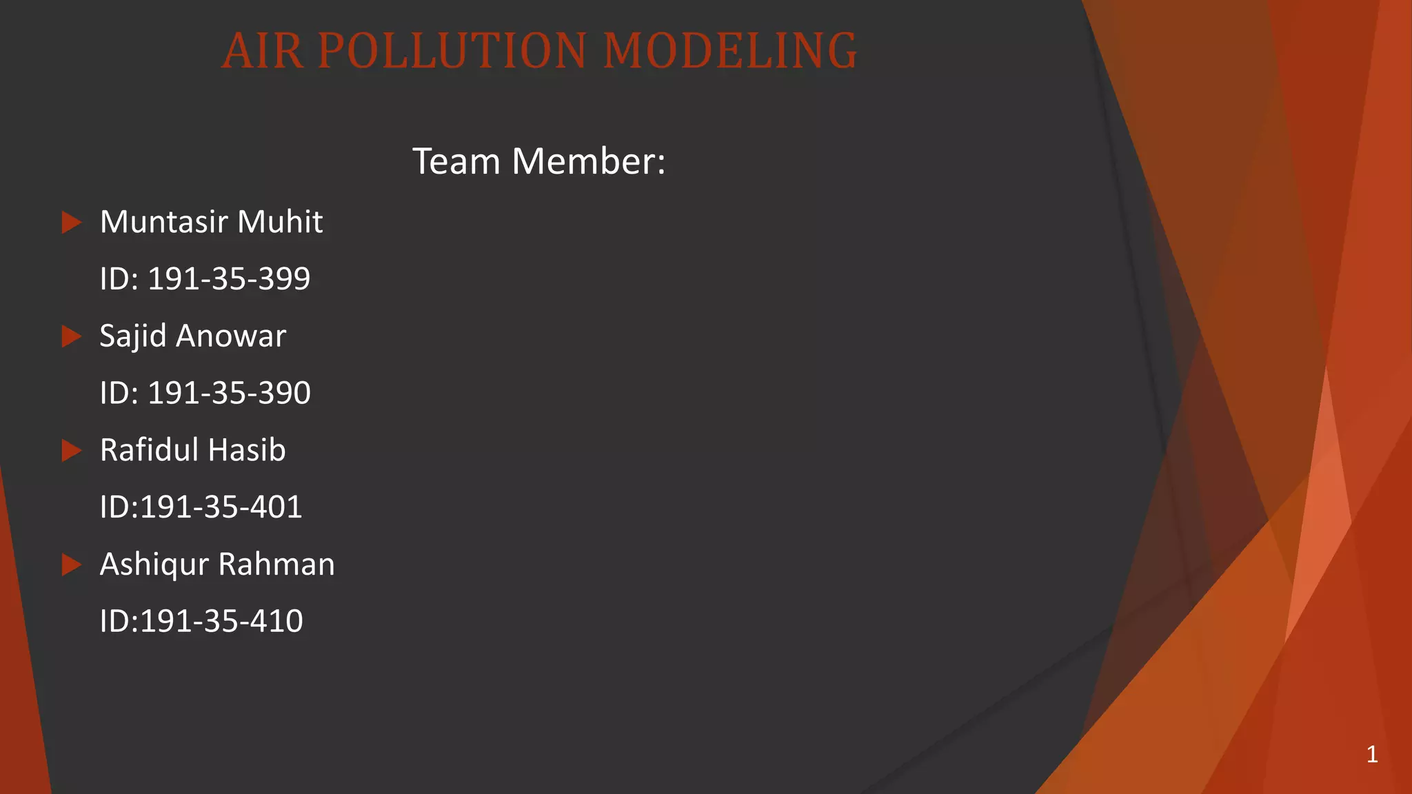Presentation On Airpollution Modeling Pptx