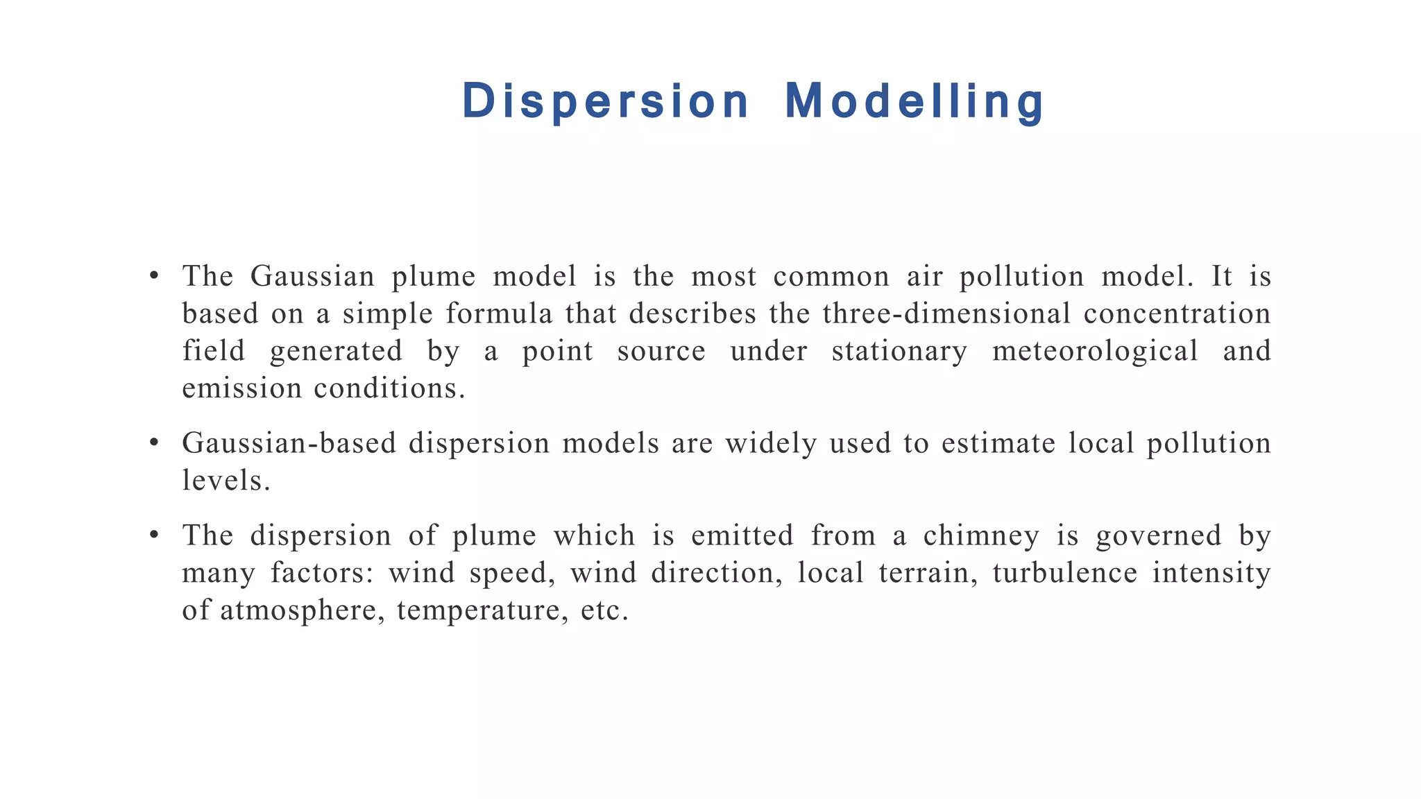 Gaussian Plume Dispersion Model | PPTX