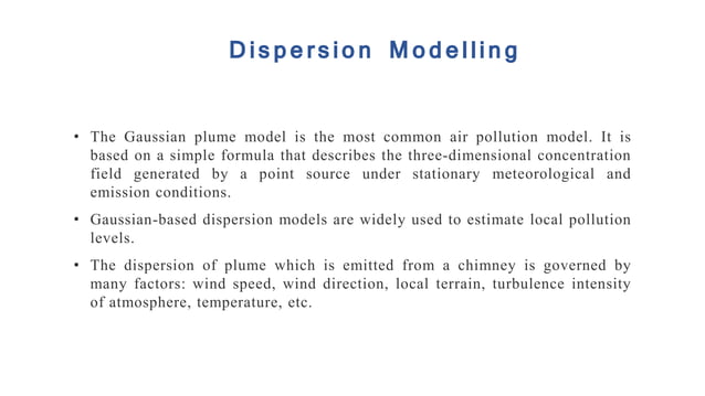 Gaussian Plume Dispersion Model | PPTX