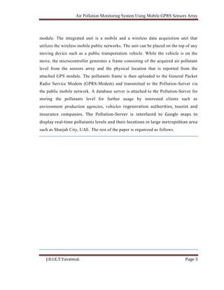 Air pollution monitoring system using mobile gprs sensors array | DOCX