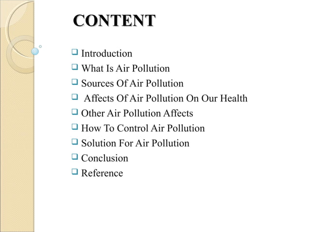 Air pollution ppt | PPT