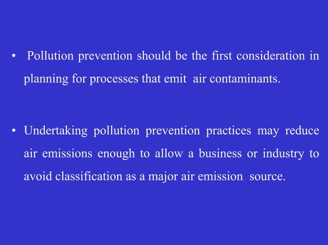 Air pollution prevention and control lecture 2018 | PPT