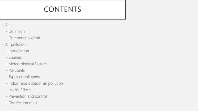 Air pollution, types, pollutants, and its management | PPTX