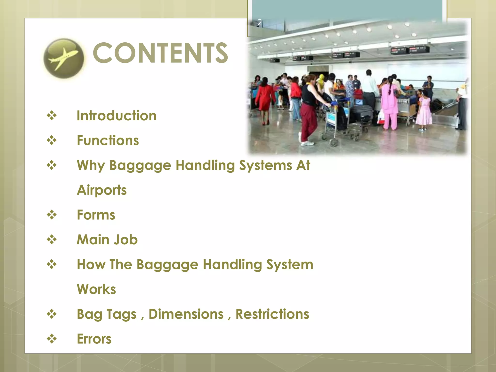 Airport Baggage Handling System | PPTX