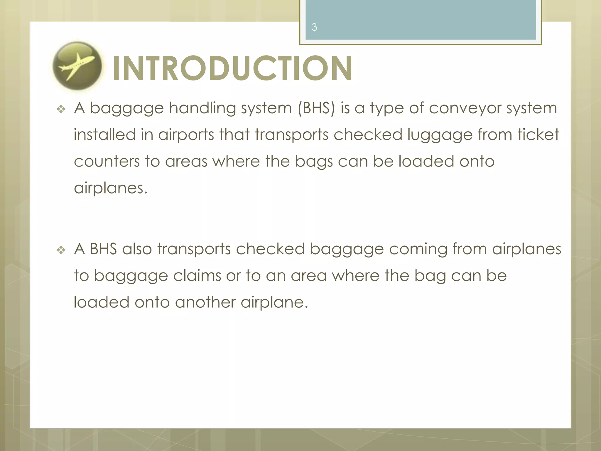 Airport Baggage Handling System | PPTX