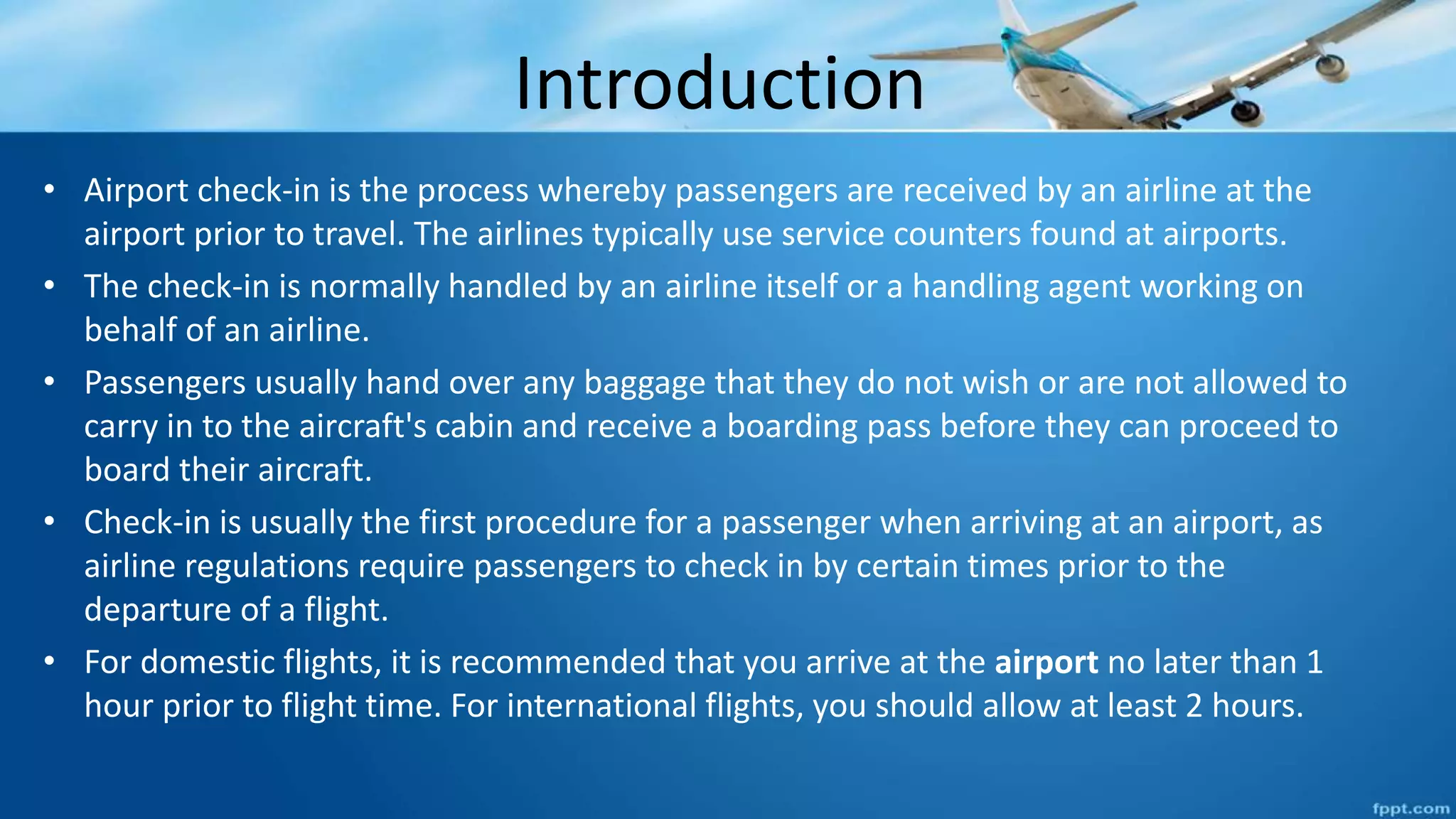 Airport check in process improvement | PPTX