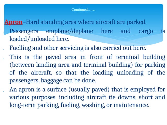 Airport Components Part2 ppt.pptx-Apron,Hangers,Terminal building | PPTX