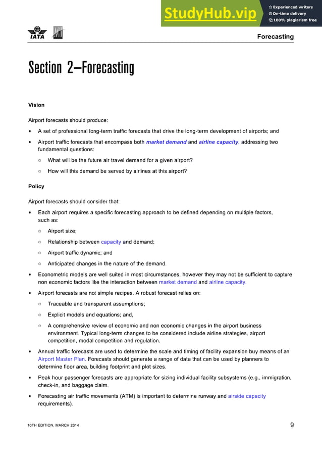 Airport Development Reference Maneal Forecasting and Planning sections ...