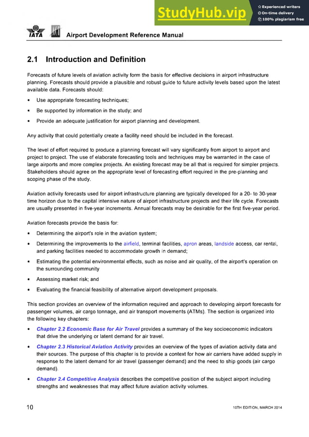 Airport Development Reference Maneal Forecasting and Planning sections ...