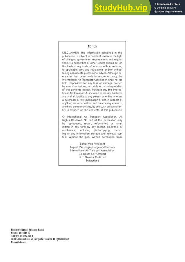 Airport Development Reference Maneal Forecasting and Planning sections produced in collaboration ...