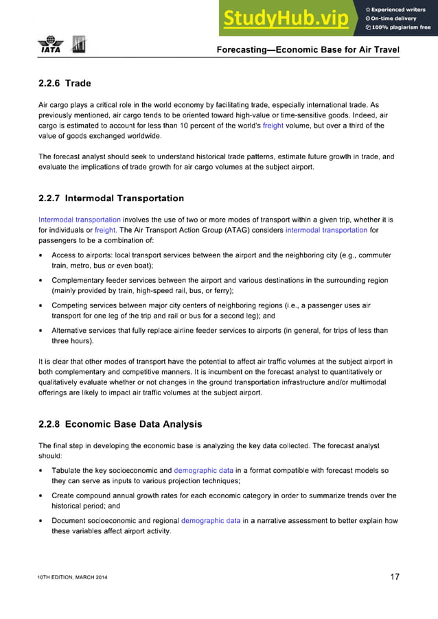 Airport Development Reference Maneal Forecasting And Planning Sections