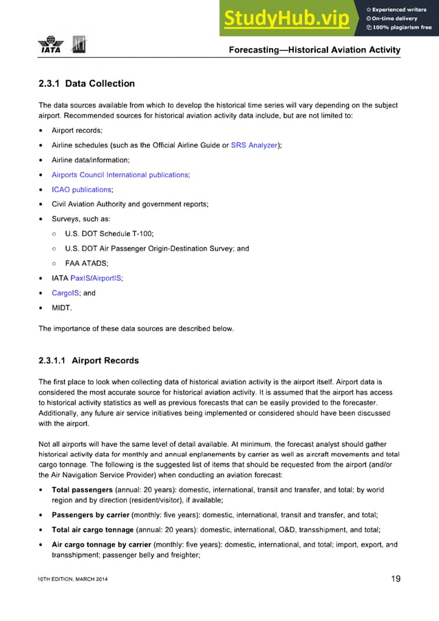 Airport Development Reference Maneal Forecasting and Planning sections ...