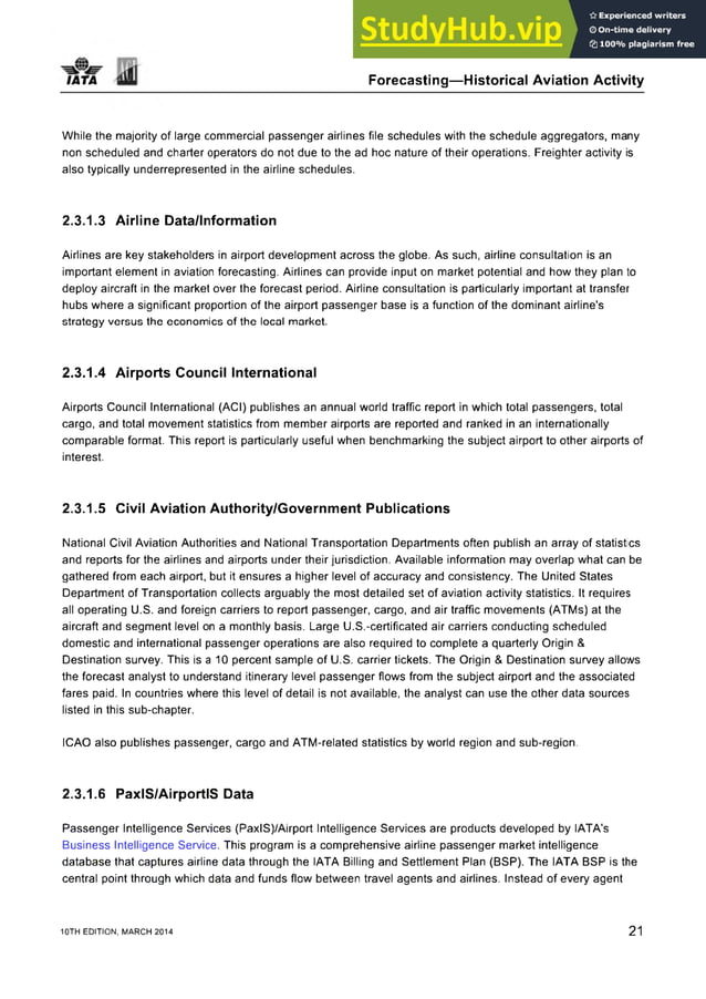 Airport Development Reference Maneal Forecasting and Planning sections ...