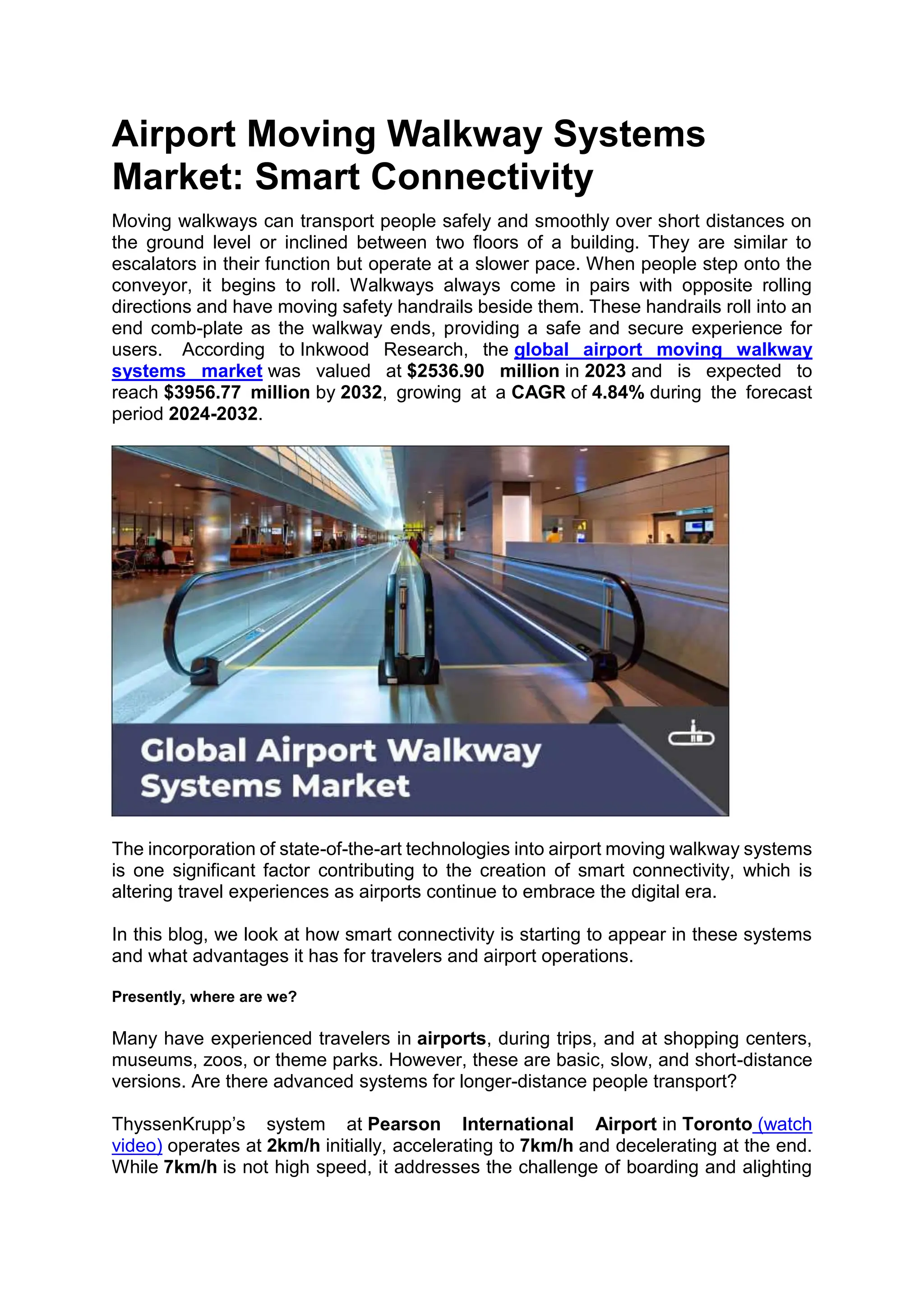 Airport Moving Walkway Systems Market: Smart Connectivity | PDF