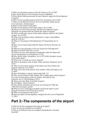Airport planning and managment question bank | DOCX
